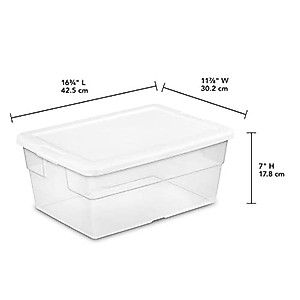 Sterilite 6 Quart Clear Multipurpose Plastic Storage Tote, 12 Pack, & 16 Quart Clear Multipurpose Plastic Storage Tote, 12 Pack for Home Organization