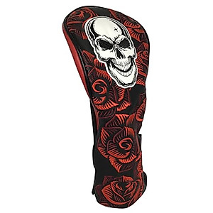 ReadyGOLF Skull & Roses All-Over Embroidered Driver Headcover