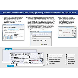 VersaCheck HP OfficeJet Pro 8210 MXE MICR Check Printer X1 Platinum Check Printing Software Bundle, Black