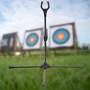 FENJANER Archery Bow Stand for Recurve Bow Glassfiber Lightweight Bow Holder Rack Legs for Compound Bow (Black)