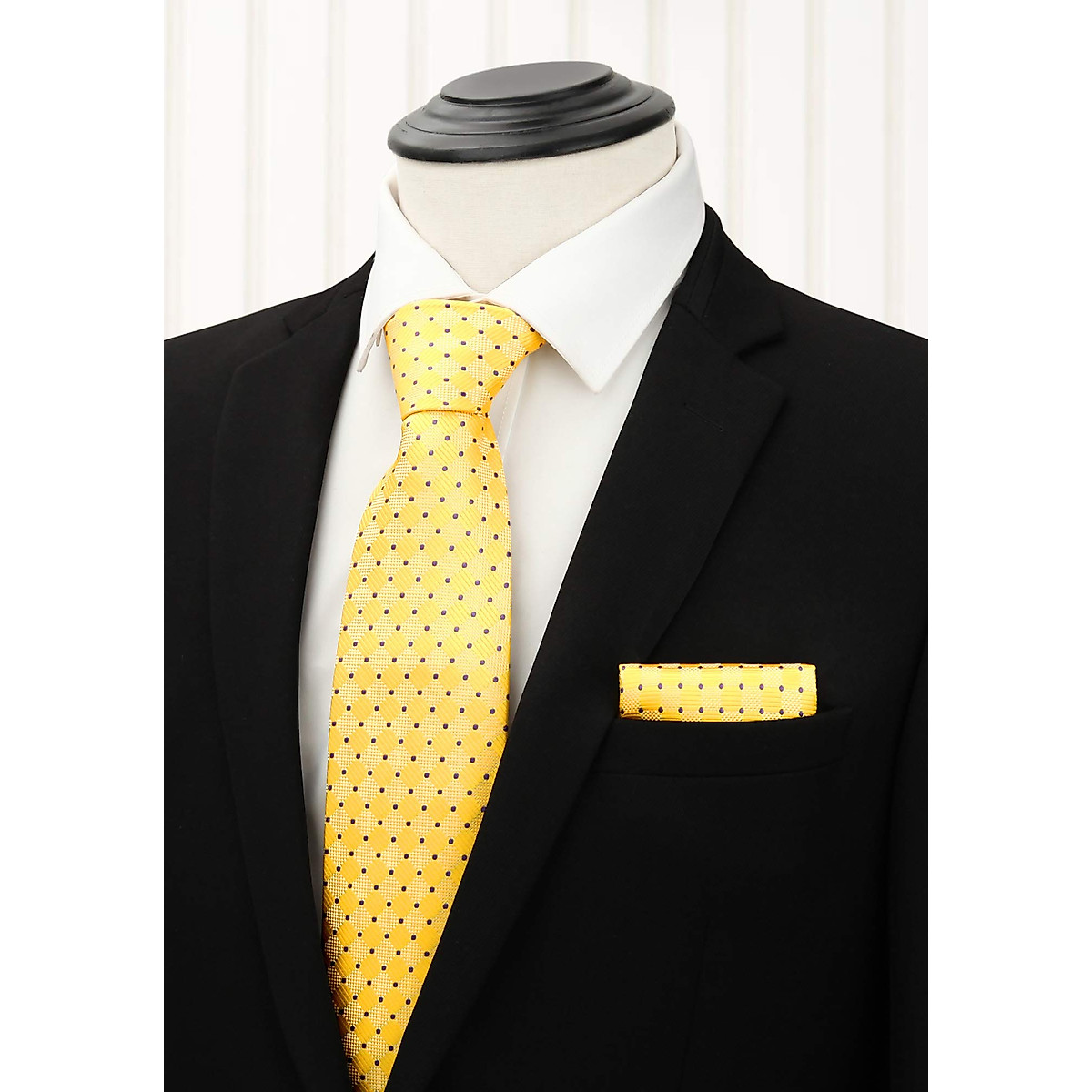 HISDERN Lot 3 PCS Classic Men's Tie Set Necktie & Pocket Square Elegant Neck Ties Collection,T3-08,One Size