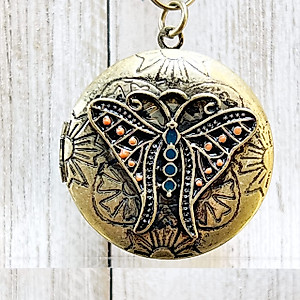 Gothic Butterfly Locket Zipper Pull for Backpacks, Cute Rhinestone Purse Charms, Unique Vintage Style Insect Handbag Jewelry, Victorian Steampunk Zipper Charms, Camera Bag Charms, Cool Key Chain Charm