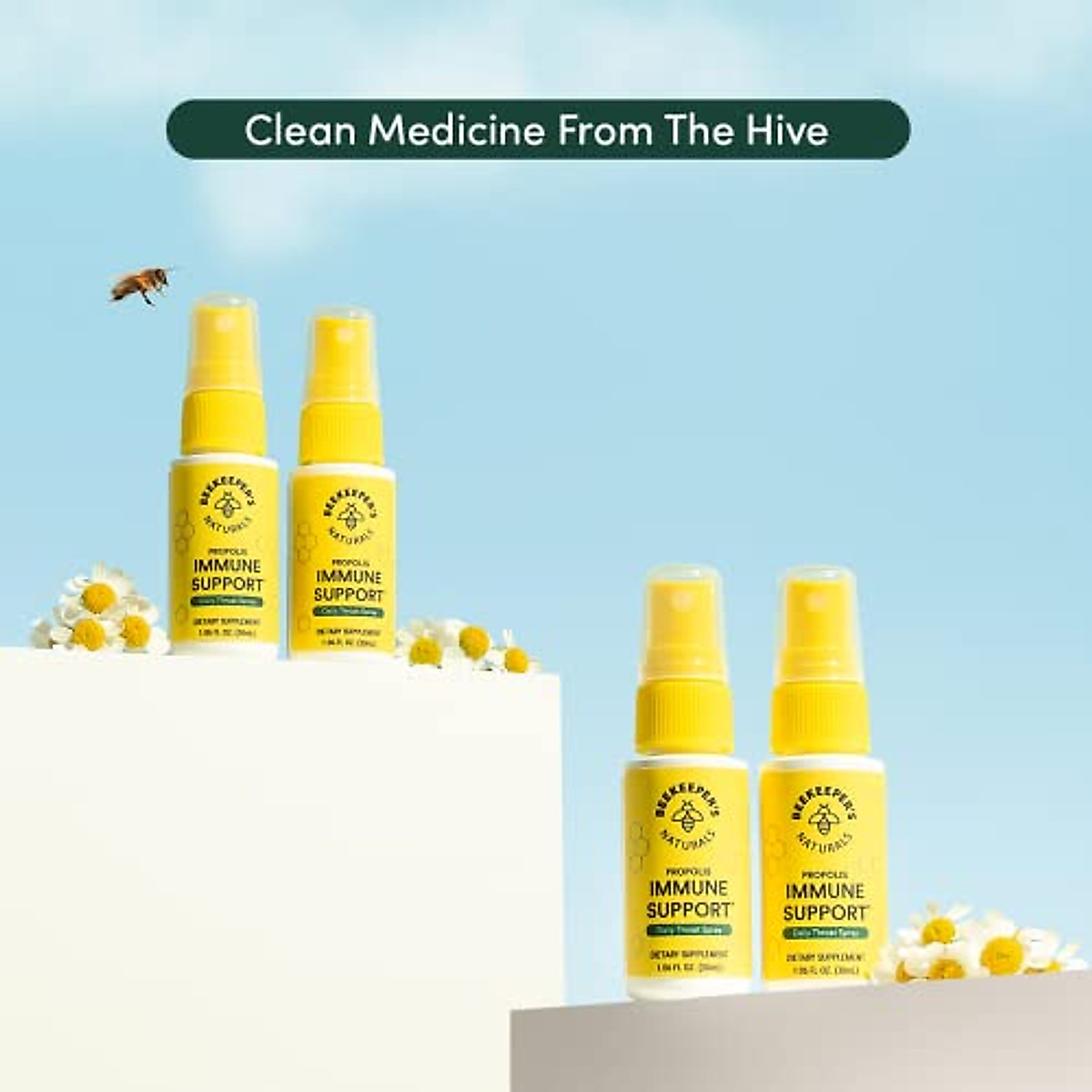 BEEKEEPER'S NATURALS Propolis Throat Spray - 95% Bee Propolis Extract - Natural Immune Support & Sore Throat Relief - Antioxidants, Keto, Paleo, Gluten-Free (1.06 oz)
