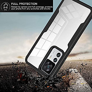 ZHOUDSAEIFD Case Compatible for Xiaomi Redmi Note 12 Pro 5G/Poco X5 Pro, 360° Full Body Protection Military-Grade Shockproof TPU Phone Cover with Screen Protector - Black