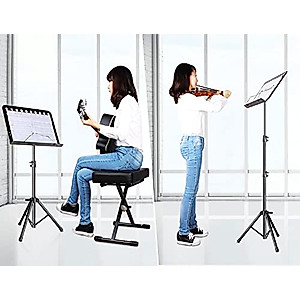 1/2/3 Pack Sheet Music Stand, Adjustable Music Stand with Carrying Bag, Professional Music Book Holder Music Sheet Clip Holder for Guitar, Ukulele, Violin Players(1 Pack)