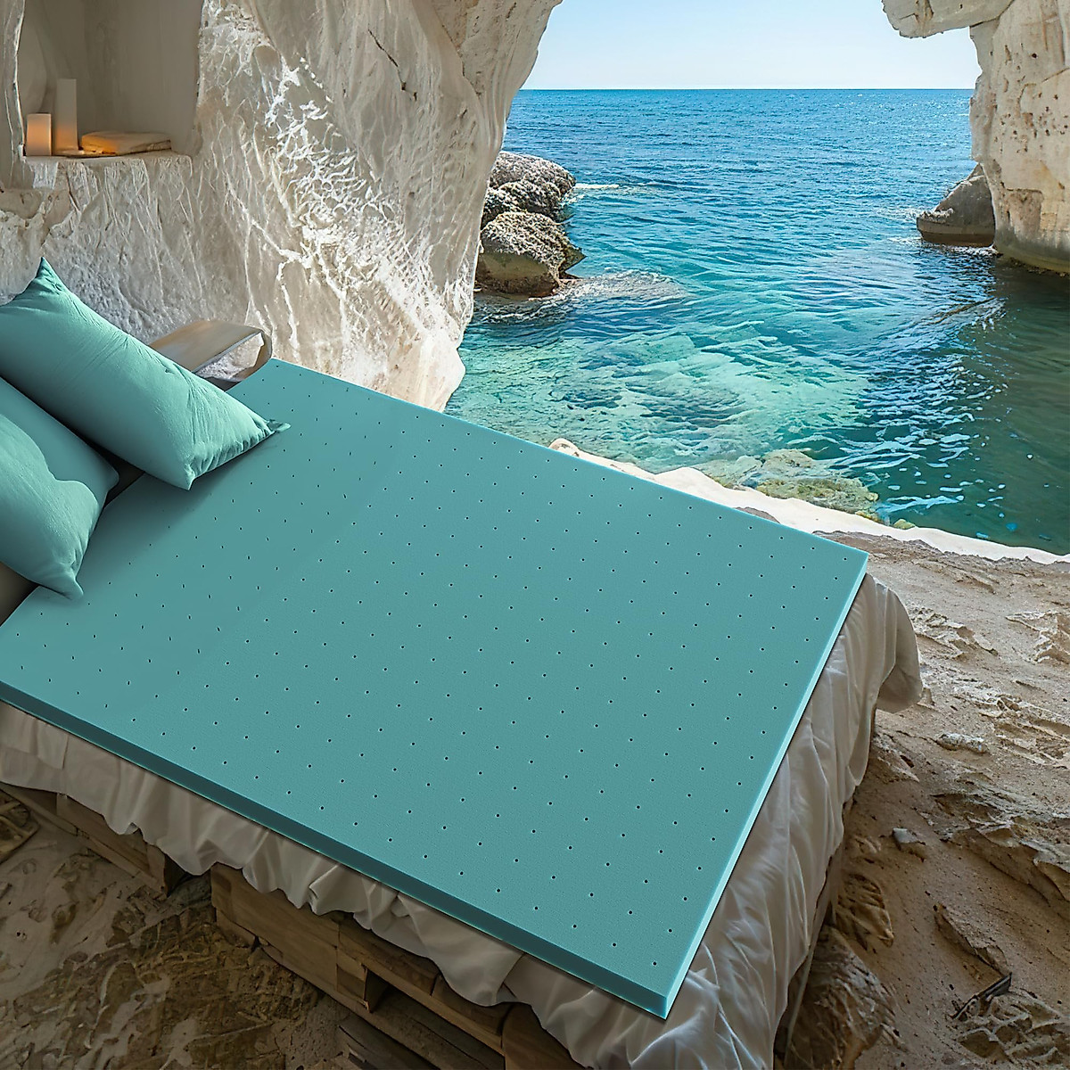 2 Inch Twin XL Memory Foam Mattress Topper, Single XL Foam Mattress Topper for College Dorm, College Dorm Essentials, Twin Extra Long XL Gel Infused Soft Foam Mattress Pad for College Dorm Single Bed
