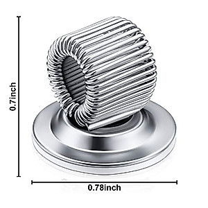 Outus Pen Holder Clips Manganese Steel Pen Holder Self Adhesive Pen Pencil Organizer with Adjustable Spring Loop for Refrigerator Whiteboard Erase Board and Bulletin Board Map (10 Pieces, Silver)