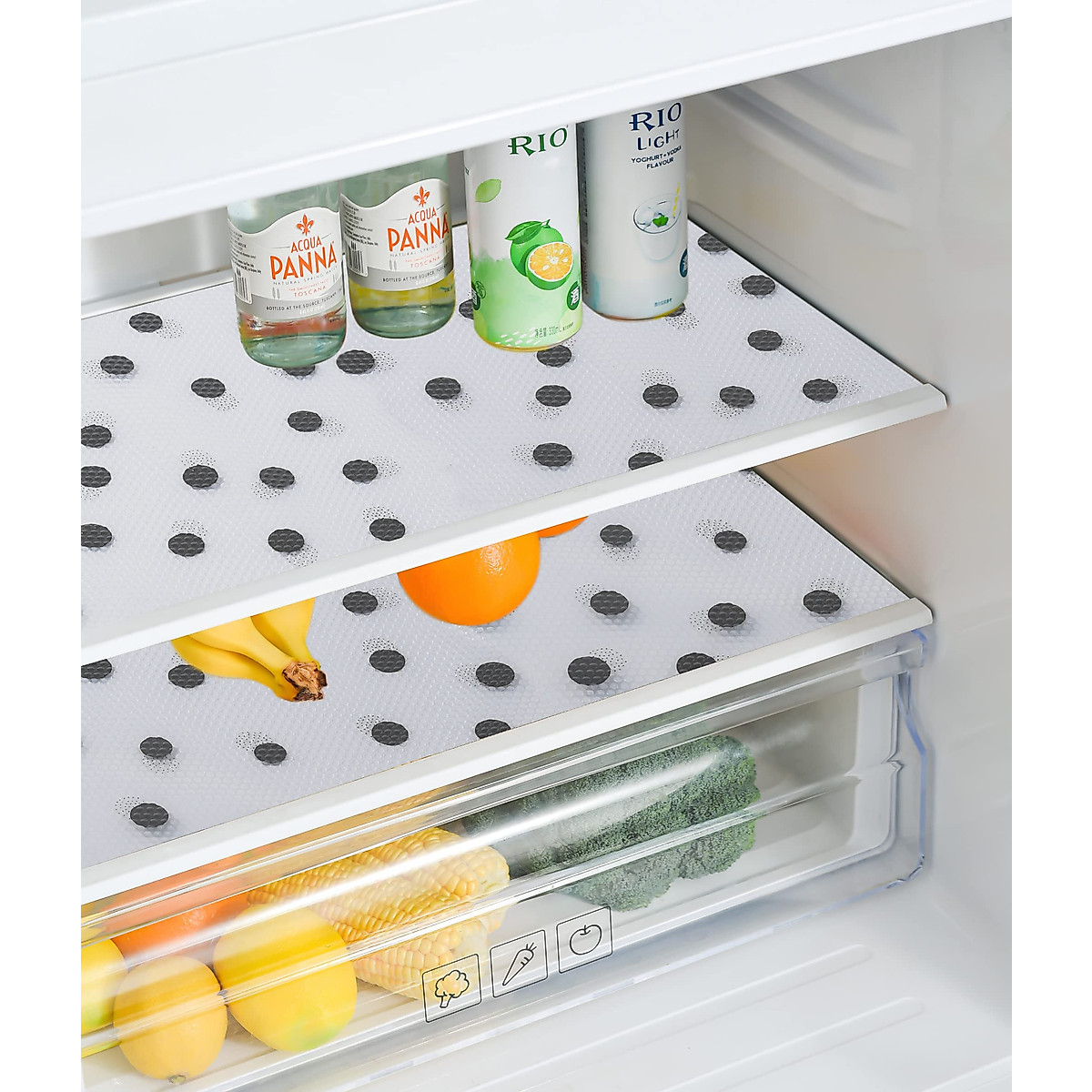 Shelf Liner for Kitchen Cabinets Non-Adhesive Drawer Liner Non-Slip Refrigerator Liner Waterproof Fridge Pad Cupboard Mat Easy Placemats, Ideal for Wire Pantry Bathroom, 17.7"×47.2"