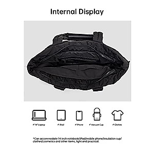 Amazing Song Large Quilted Tote Bag for Women, Puffer Shoulder Bag Designer Handbag Work Shopper with Zipper Down Tote, Soft Black