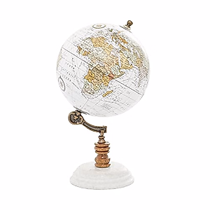 Deco 79 Marble Globe, 7" x 7" x 11", White