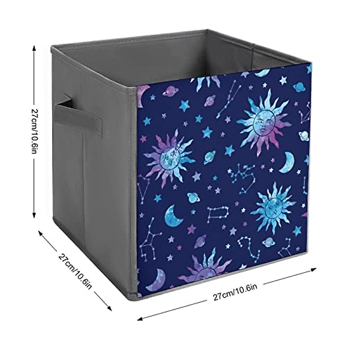 Space Galaxy Constellation Collapsible Storage Bins Basics Folding Fabric Storage Cubes Organizer Boxes with Handles