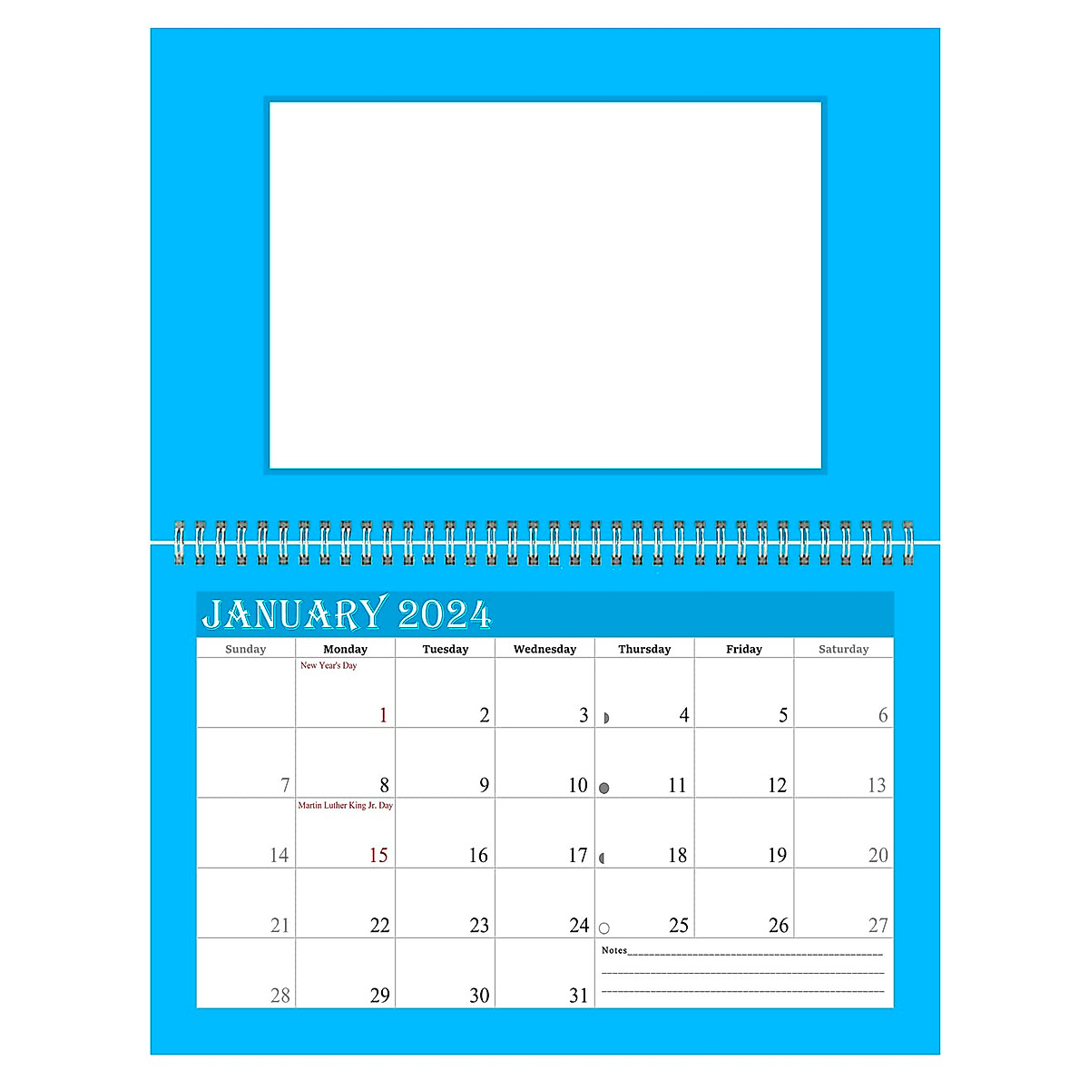 2024 Photo Frame Wall Spiral-bound Calendar (Add Your Own Photos) - 12 Months Desktop/Wall Calendar/Planner - (Geometrics Edition #005)