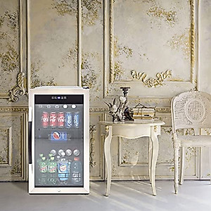 Magic Cool MCBC3SI Beverage Cooler with Glass Door 108 Can Mini Refrigerator with Lock for Beer Soda Water Wine with Digital Temperature Control, Metallic