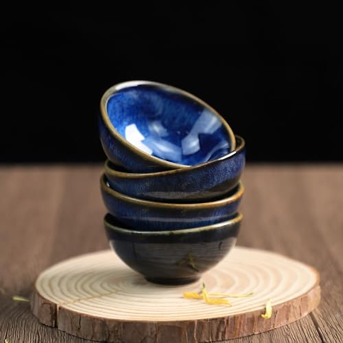 Sizikato 5PCS Kiln-Change Ceramics Sake Set Include 1PCS Sake Bottle and 4PCS Sake Cups