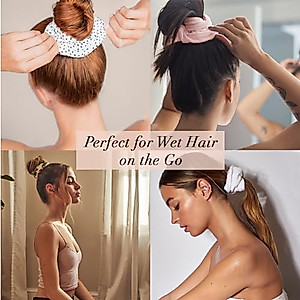 Kitsch Microfiber Hair Towel Scrunchies - Ultra Soft, Large, 2 pcs (White) - Ideal for Thick, Thin, Curly or Straight Hair - Fast Drying Magic - Perfect for Women and Girls - Machine Washable