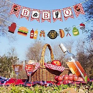 Uniwish Baby Q Banner for Baby Shower Birthday Party Decorations Summer BBQ Barbecue Picnic Party Supplies Photo Backdrop