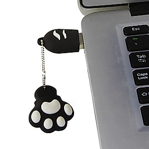 Aneew 16GB Pendrive Cartoon Cute Black Cat Claw Footprint USB Flash Drive Memory Thumb Gift