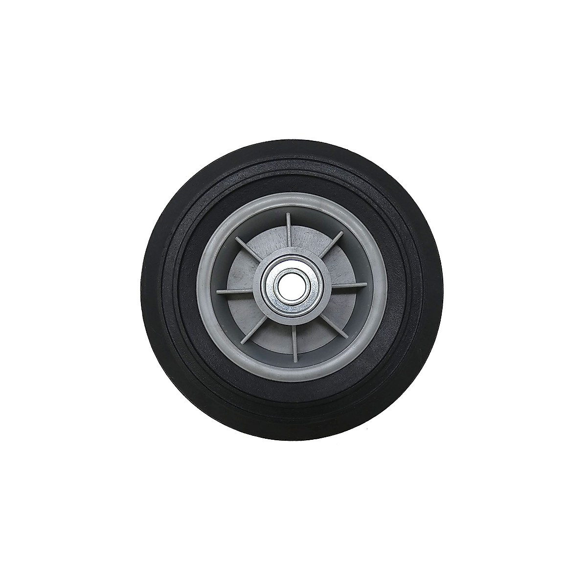 Shepherd Hardware 9600 8-Inch Hand Truck Replacement Wheel, Solid Rubber, 2-1/2-Inch Ribbed Tread, 5/8-Inch Bore Offset Axle