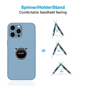 [2 Pack] Cell Phone Ring Holder, Magnetic Phone Kickstand, 360 Degree Rotation Metal Phone Ring Stand, Thin Grip Holder for Magnetic Car Mount Compatible with All Smartphone (Black)