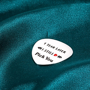 1 Year Anniversary Present Gifts for Boyfriend Girlfriend Men Women Him Her Musician Boyfriend Guitar Pick One Year Wedding Anniversary Christmas Gifts for Husband Wife First Valentines Day Birthday