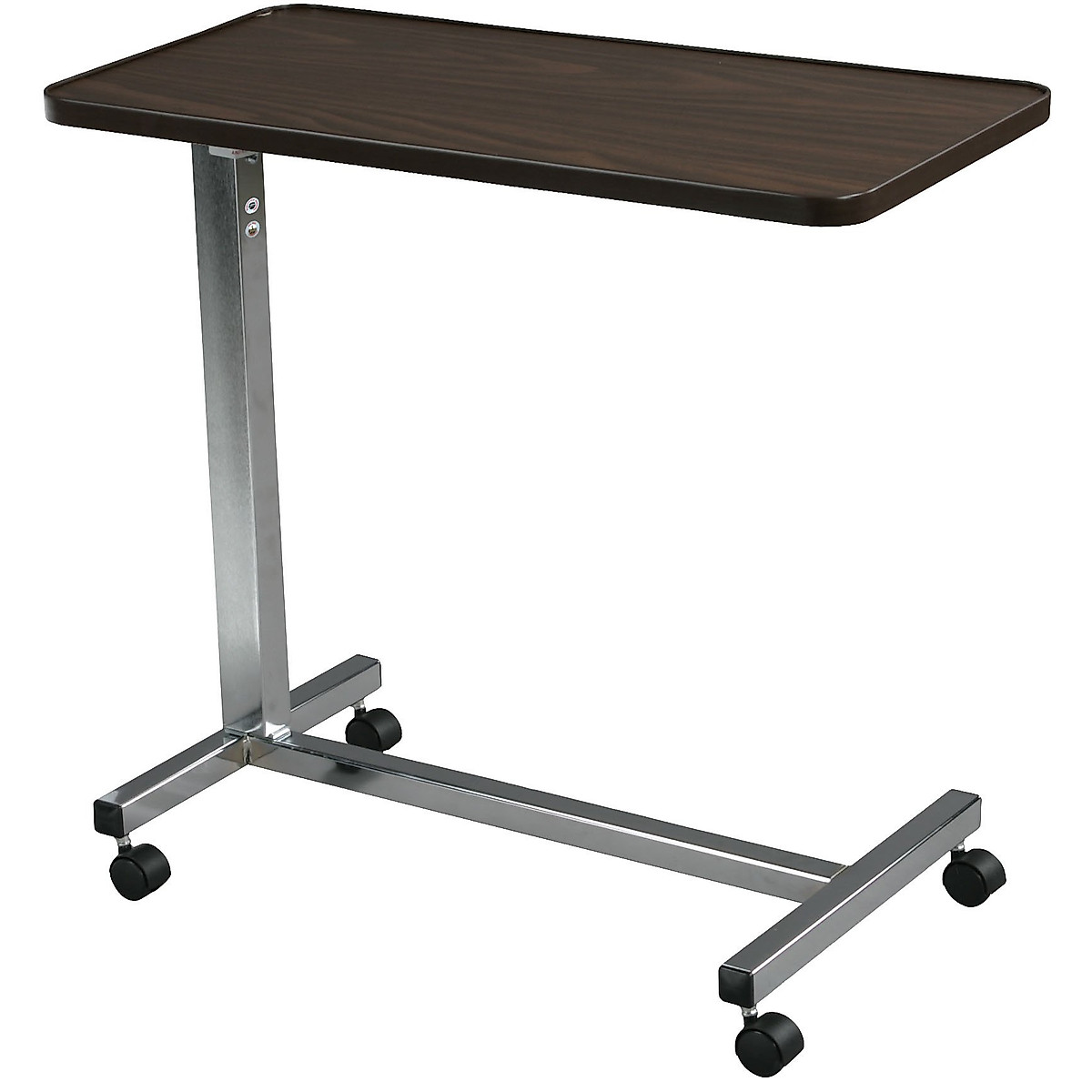 Drive Medical 13003 Non Tilt Top Overbed Table with Wheels, Chrome