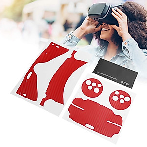 070 VR Headset and Controller Skin, Protective Decal Stickers PVC Skin Cover for Oculus Quest 2, Virtual Reality Gaming Accessories(Red)
