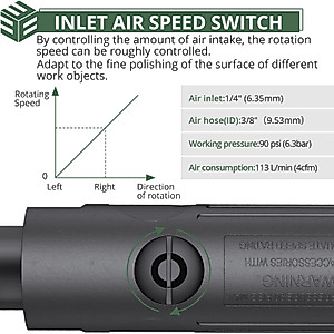 EYPINS Air Straight Die Grinder,1/4" Pneumatic Angle Die Grinder,25000 RPM,Heavy Duty Compressed Sander Polisher for Contour Grinding, Cutting, Polishing, Weld Repair,Deburring