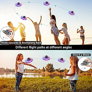 Flying Spinner, Flying Fidget Spinner with LED Lights, Kids Drone Flying Spinner,Mini Drone with USB Rechargeable for Fun Indoor Outdoor (Black)