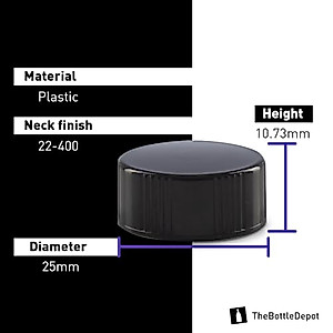 The Bottle Depot - 12 Pack - 4 oz Glass Bottle With Cap - Black Frosted - 22-400 Neck Finish - Boston Round Bottles - UV Rays Protection