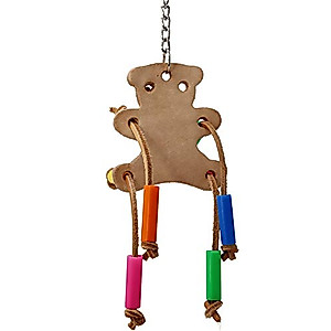 Bonka Bird Toys 988 Teddy Bear Leather Bird Toy Parrot Cage Toys Cages Budgie Cockatiel Conure