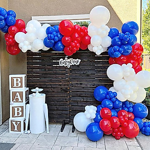 Red White and Blue Balloons, 50pcs 12 Inch Red Blue Latex Balloons Red White Blue Party Balloons for 4th of July Independence Day Patriotic Nautical Baseball Graduation Birthday Decoration