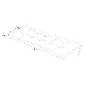 QILLOWAY Indoor/Outdoor Bench Cushion,51-Inches,Navy Blue