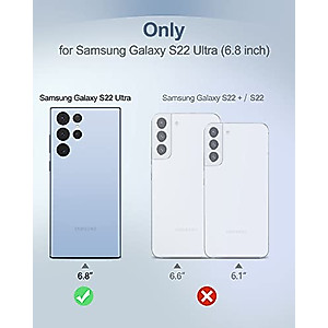 SURITCH for Samsung Galaxy S22 Ultra Clear Case 6.8" (Only), [Built-in Screen Protector] Full Body Protective Hard Shell+Soft TPU Phone Case for Samsung S22 Ultra -(Full Clear)