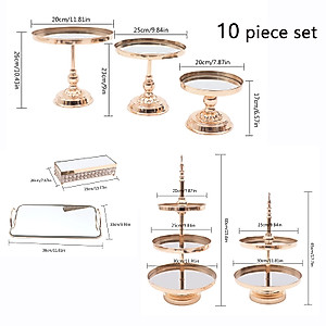 Cake Stand Set, Set of 10 Metal Cake Stands, Cupcake Holder Stand Dessert Pastry Candy Display Plate, Cake Pop Stand Display Cupcake Tower Treats Contemporary Cakes Candy Station, for Wedding Decor
