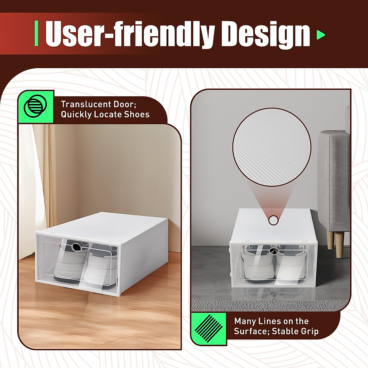 LIYUANJUN Stackable Shoe Box, 20Pcs Shoe Storage Box Shoe Sneaker Organizer DIY Shoe Stand Containers for Women Men Putting Slippers Boots in Living Room Hallway Transparent