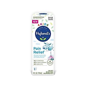 Hyland's Kids Natural Pain Relief Relieves Muscle Aches Headache Minor Joint Pain and Toothache, 4 Fl Oz