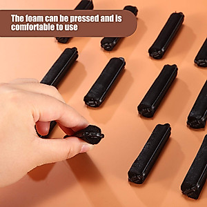 Syhood 60 Pieces Satin Foam Sponge Hair Rollers Soft Foam Hair Styling Curlers Flexible Hairdressing Curlers Black Perm Wave Rods(0.6 Inch)