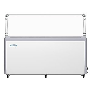 KoolMore KM-GDC-71SD-FG 70 in. 14-Pan Gelato Dipping Cabinet Display Freezer with Sliding Glass Door and Sneeze Guard, 20 cu. ft. ETL Listed