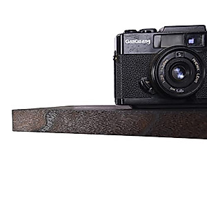 YYWUOJJ Rustic Wood Floating Shelves for Wall Decor Farmhouse Hanging Wall Shelves for Bathroom Kitchen Living Room Bedroom, Set of 4 Walnut 24 Inch