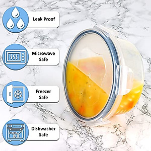 40 Piece Food Storage Container Set w/ Dressing Cups (20 Containers + 20 Lids) - Airtight Plastic Containers for Kitchen Organization, Meal Prep, Leftovers, Lunch - Includes Labels & Erasable Marker