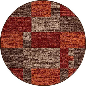 Unique Loom Autumn Collection Area Rug - Providence (5' 1" Round, Multi/ Beige)