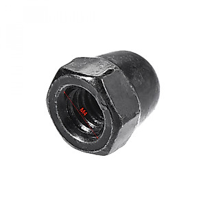 uxcell Acorn Hex Cap Nuts - 50Pcs M4 Dome Nuts Carbide Steel Hexagon Decorative Cap Nut for Screws Bolts Black