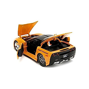 2006 Chevy Corvette Z06, Yellow - Jada Toys 34204/4-1/24 Scale Diecast Model Car
