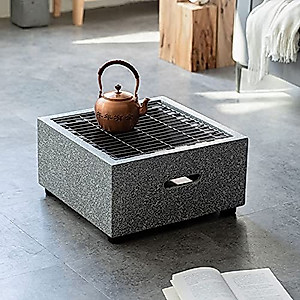 LEAYAN Garden Fire Pit Grill Bowl Grill Barbecue Rack Fire Pit Outdoor fire Pit, fire Pit Table with Barbecue Grill, Square Courtyard fire Pit, Garden Wood fire Pit