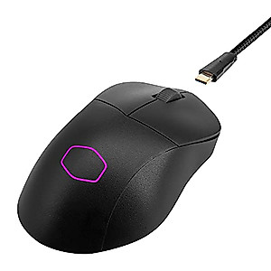 Cooler Master MM731 Wireless Gaming Mouse Black, Adjustable 19,000 DPI, Palm|Claw Grip, 2.4GHz|Bluetooth, PixArt Optical Sensor, Ultraweave Cable, PTFE Feet, RGB Lighting (MM-731-KKOH1)