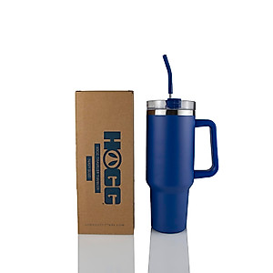 Hogg 40oz Traveler Powder Coated Tumbler Case (6 Pack) DIY, Customizable, Add Logo, Vinyl, Alcohol Ink, or Glitter & Epoxy, Bulk/Wholesale Tumblers (Navy Blue)