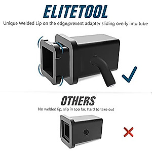 EliteTool 2-1/2 inches Class V to 2 inches Class III and IV Trailer Hitch Receiver Adapter with Hitch Pin and Clip, 2.5 inches to 2 inches Reducer Sleeve Mount Insert Converter