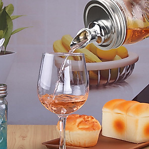 ziHenryDa Mason Jar Pour Spouts. free flow Mason Jar Pour Spouts, for spout mason jar wide mouth 86 mm dispenser germination cover. Suitable for any liquid，jars not included (2 silver)