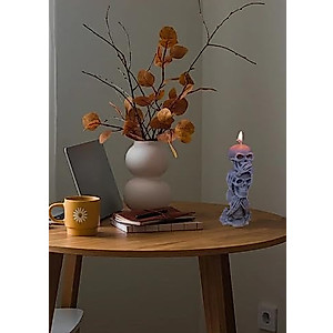 Finymk Halloween Candle, Halloween Skeleton Candle Scary Halloween Home Decor 100% Natural Material Big Skull Candle Use for Home Halloween Party Room Table Decoration