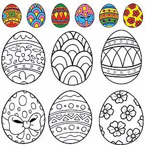 chiazllta 30 Pcs Color Your Own Easter Eggs Favors DIY Coloring Craft Kit Easter Egg Kit for Kids Classroom Family Parenting Activity Decoration Classroom Home Game